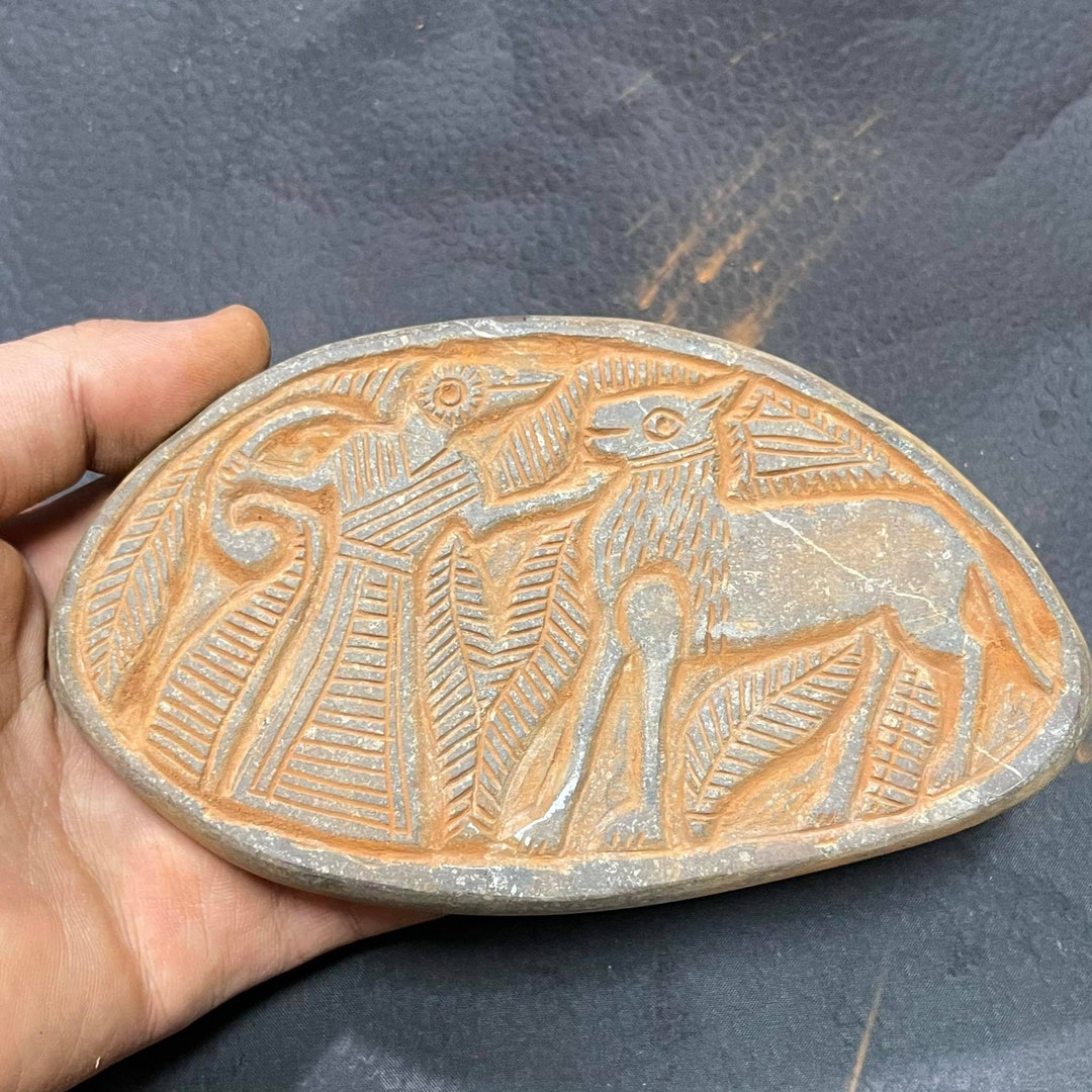Excellent Ancient Sumerian Old Stone Intaglio Mythical Animal and Bird ...