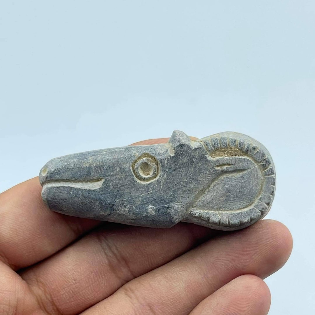 Ancient Bactrian Stone Animal Head Amulet Pendant - Etsy
