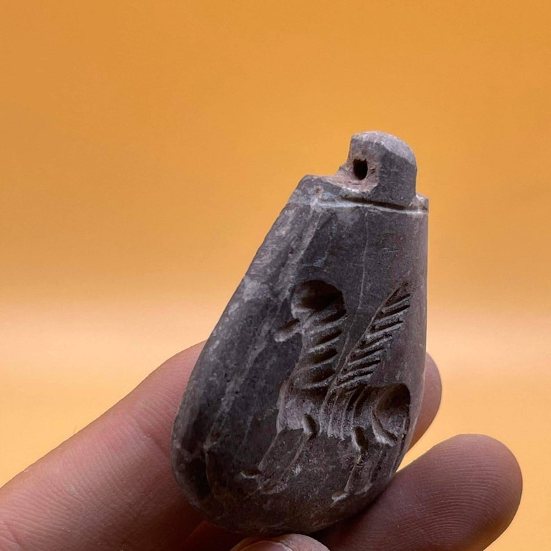 Ancient Near Eastern Stone Amulet Pendant: Winged Animal Engraving - Etsy