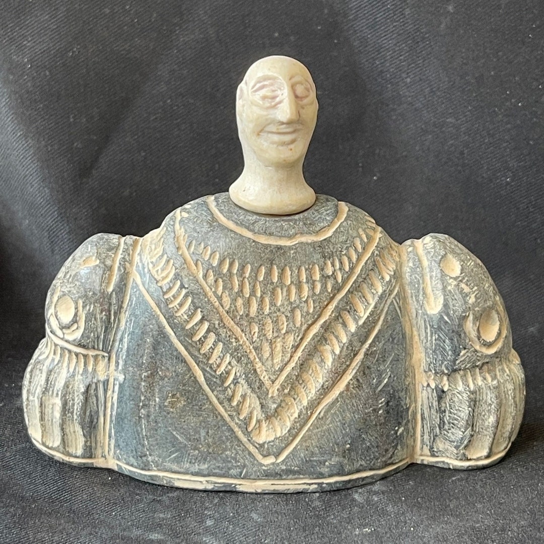 Ancient Bactrian Stone Carved King Statue - Etsy