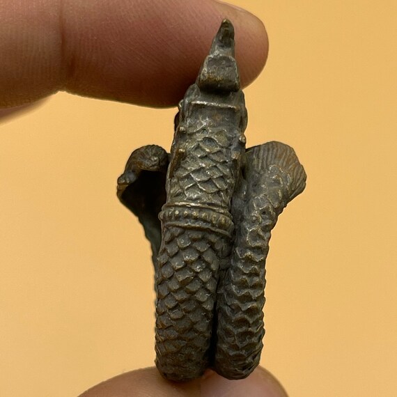 Unique Ancient Roman Bronze Dragon Terminal Rare Ring - Gem