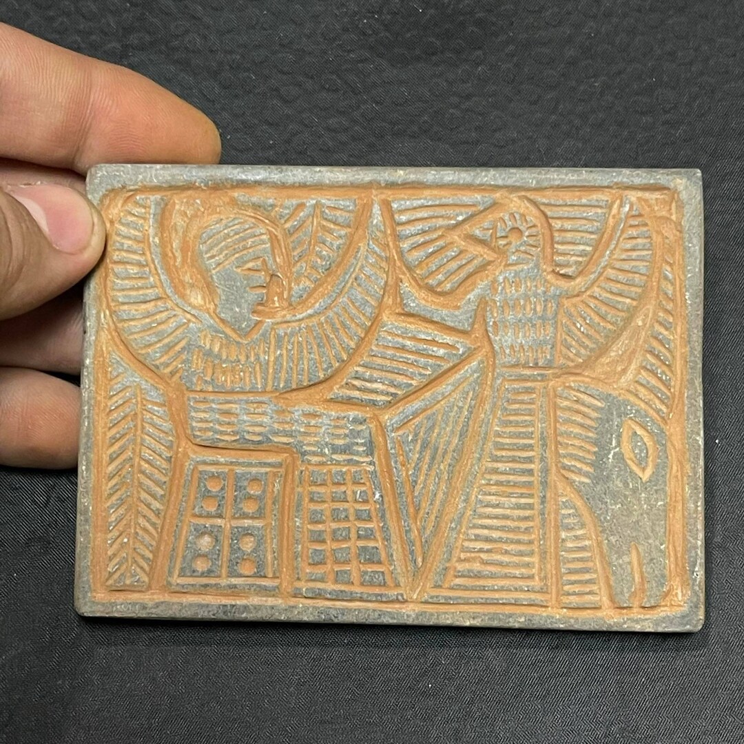 Ancient Sumerian Tablet: Mythical Bird and King Intaglio - Etsy