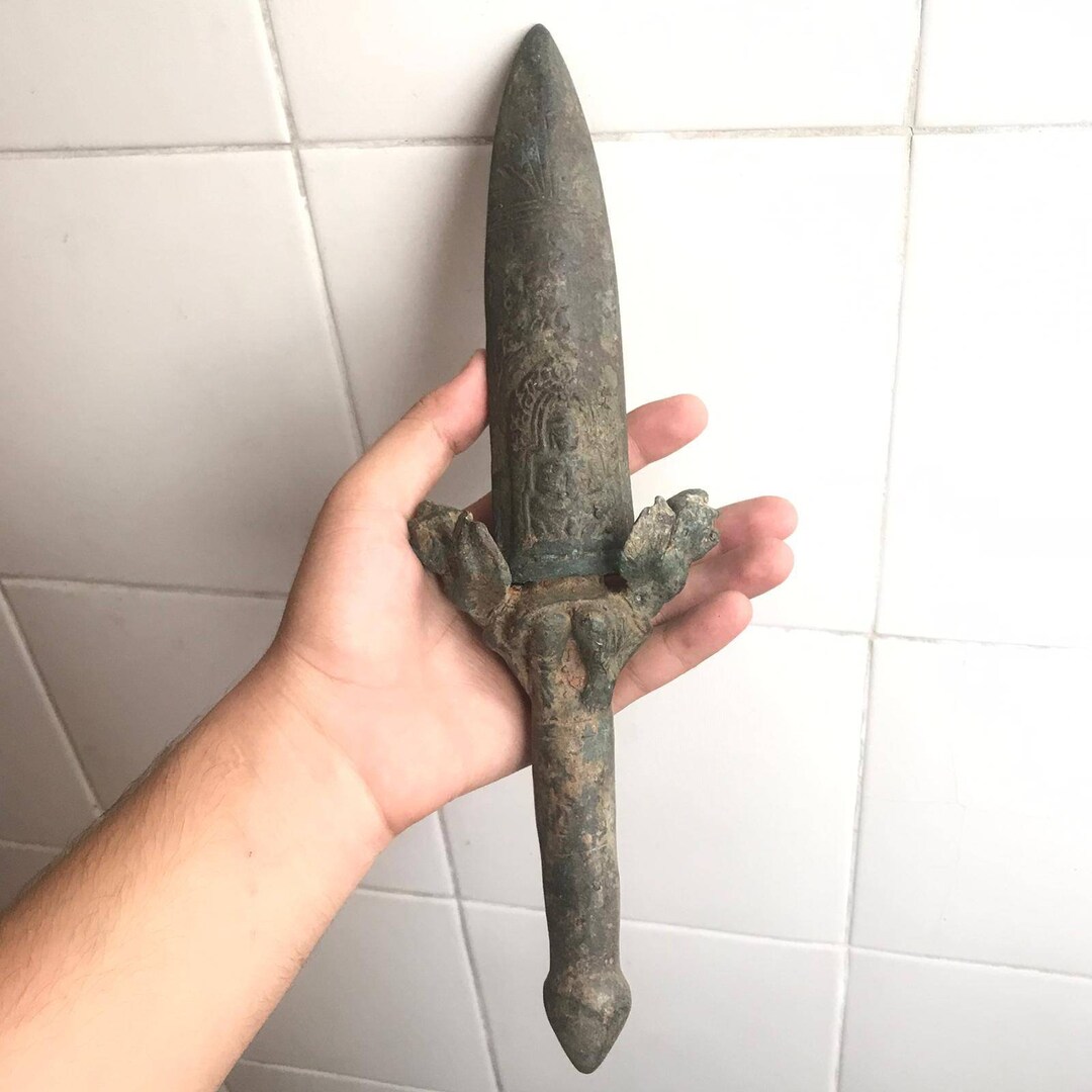 Antique Roman Bronze Short Sword: Gandhara Carved Cover (100-300AD) - Etsy