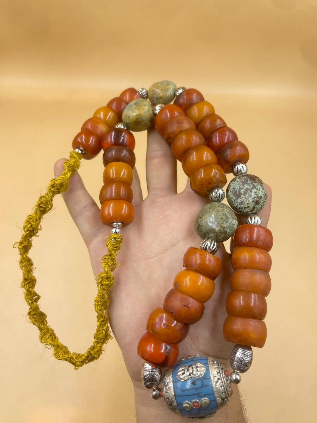 Vintage African Copal Bead Necklace - Etsy
