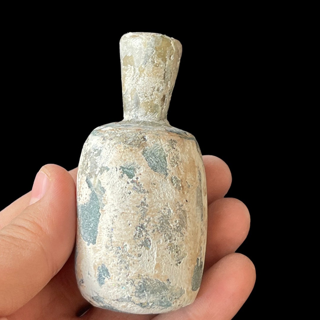 Ancient Iridescent Roman Glass Bottle - Balkh, Afghanistan (200-300AD ...