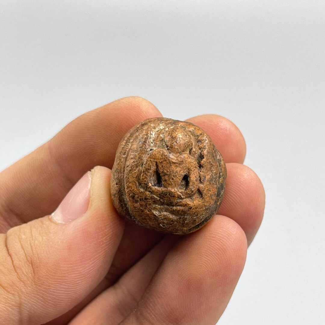 Ancient Terracotta Buddha Seal Bead - Etsy