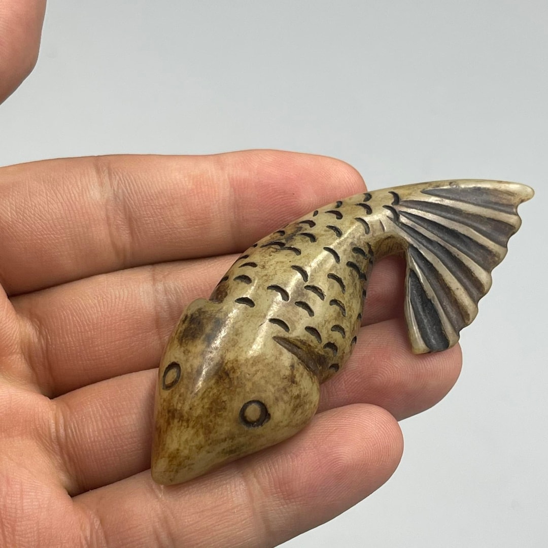 Ancient Jade Fish Intaglio: Rare Stone Animal Figure - Etsy