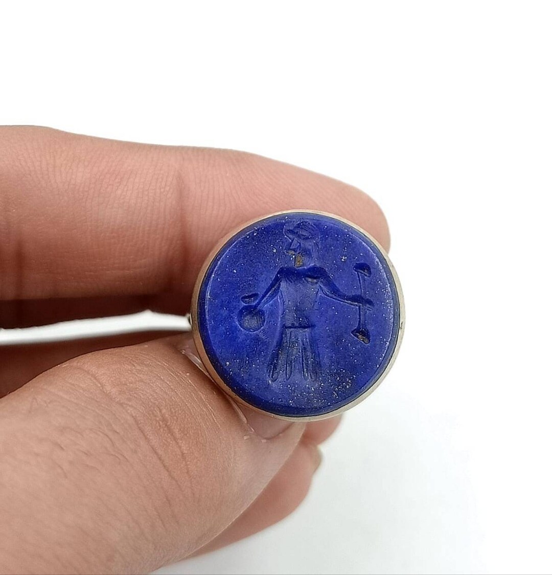 Ottoman Bronze Lapis Lazuli Seal Ring: Late Medieval Roman King - Etsy
