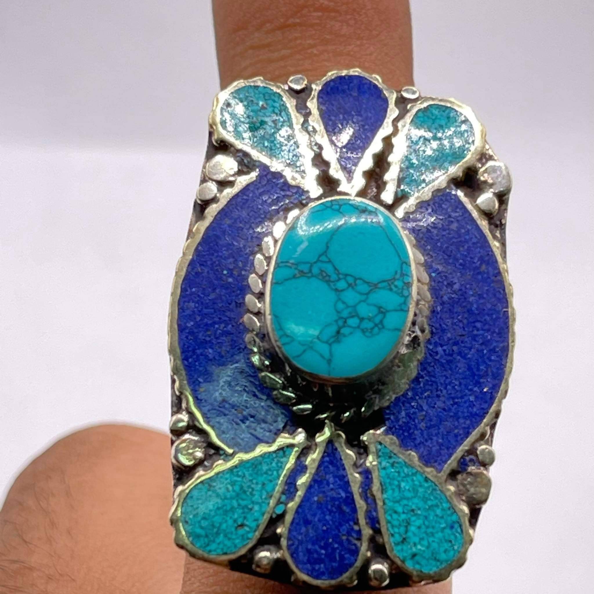 Stunning Vintage Tibetan Lapis Lazuli and Turquoise Stone - Etsy