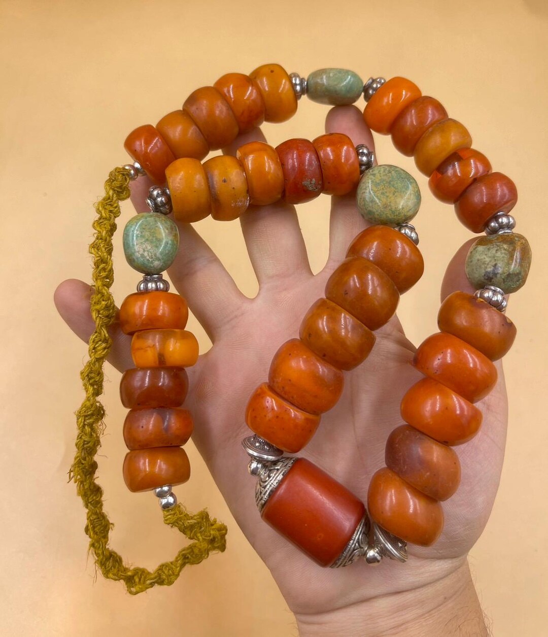 Super Vintage African Old Copal Big Beads Rare Excellent Necklace - Etsy