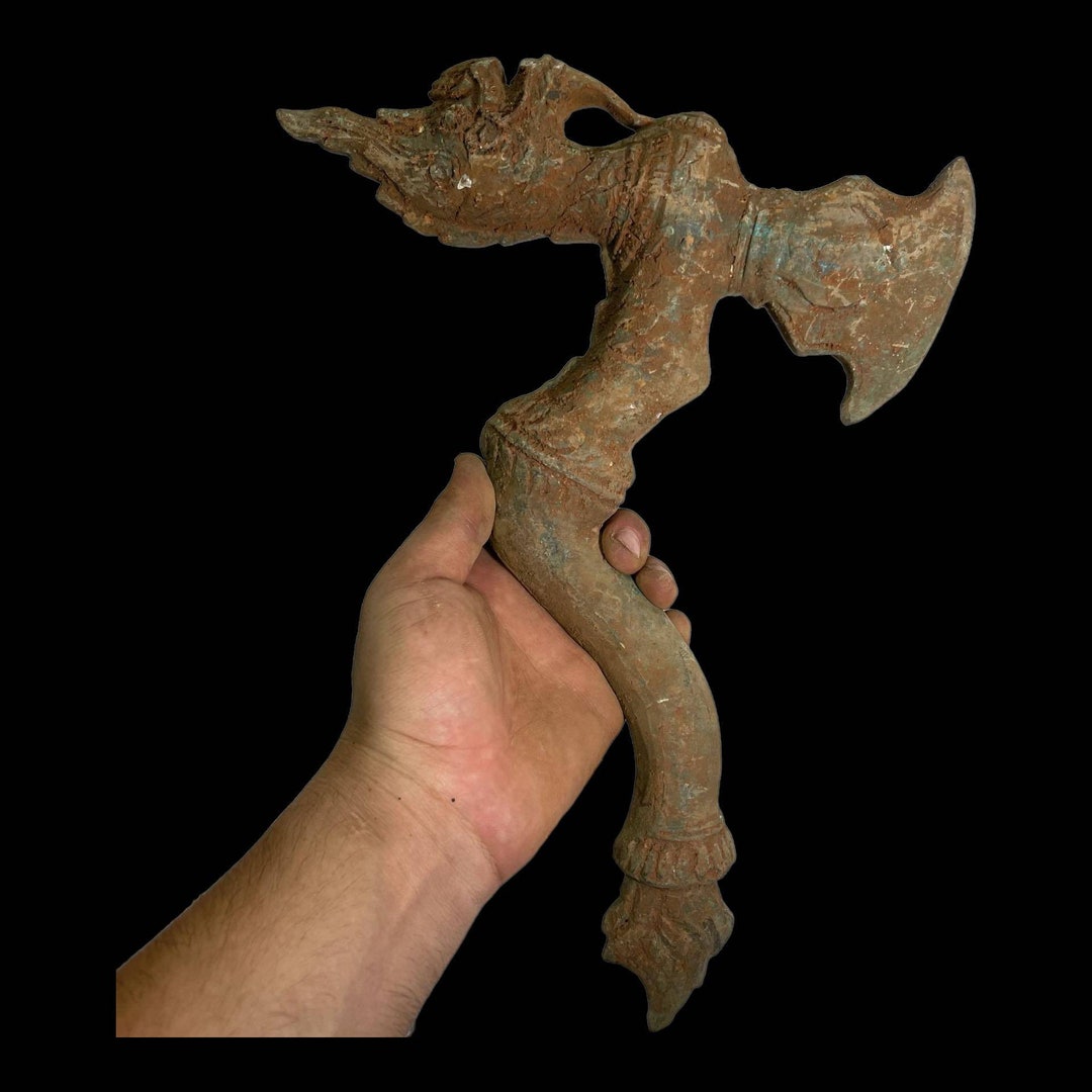 Circa 300-400BC Ancient Roman Bronze Unique Axe With Animal Head Rare ...