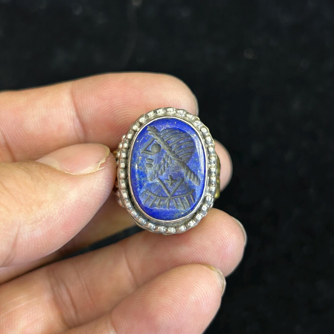Rare Ancient Lapis Lazuli Stone Roman King Face Engravings Rare Unique ...