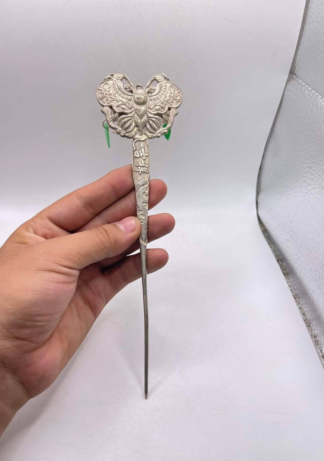 Vintage Antique Old Chinese Bronze Big Hair Pin With Beautiful ...