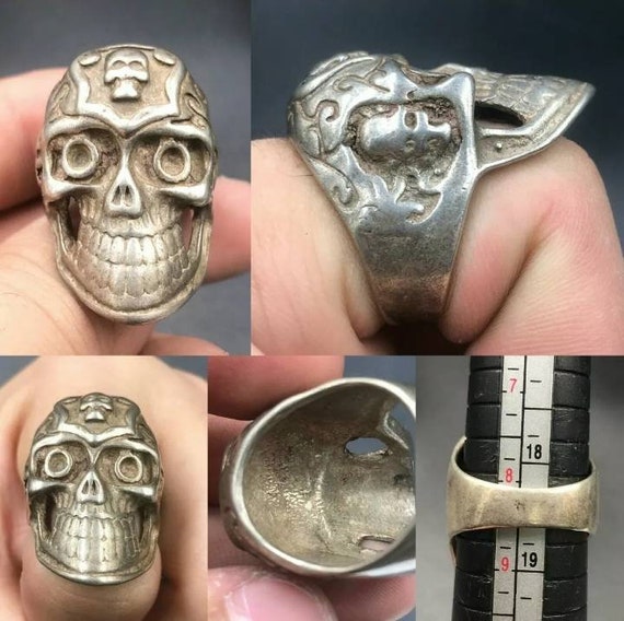 Wonderful Ancient Old Antique Human Skull Unique Silv… - Gem