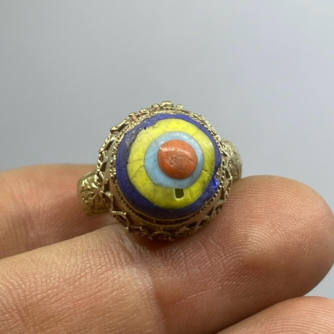 Ancient Near Eastern Mosaic Gabree Evil Eyes Protection Rare Ring - Etsy