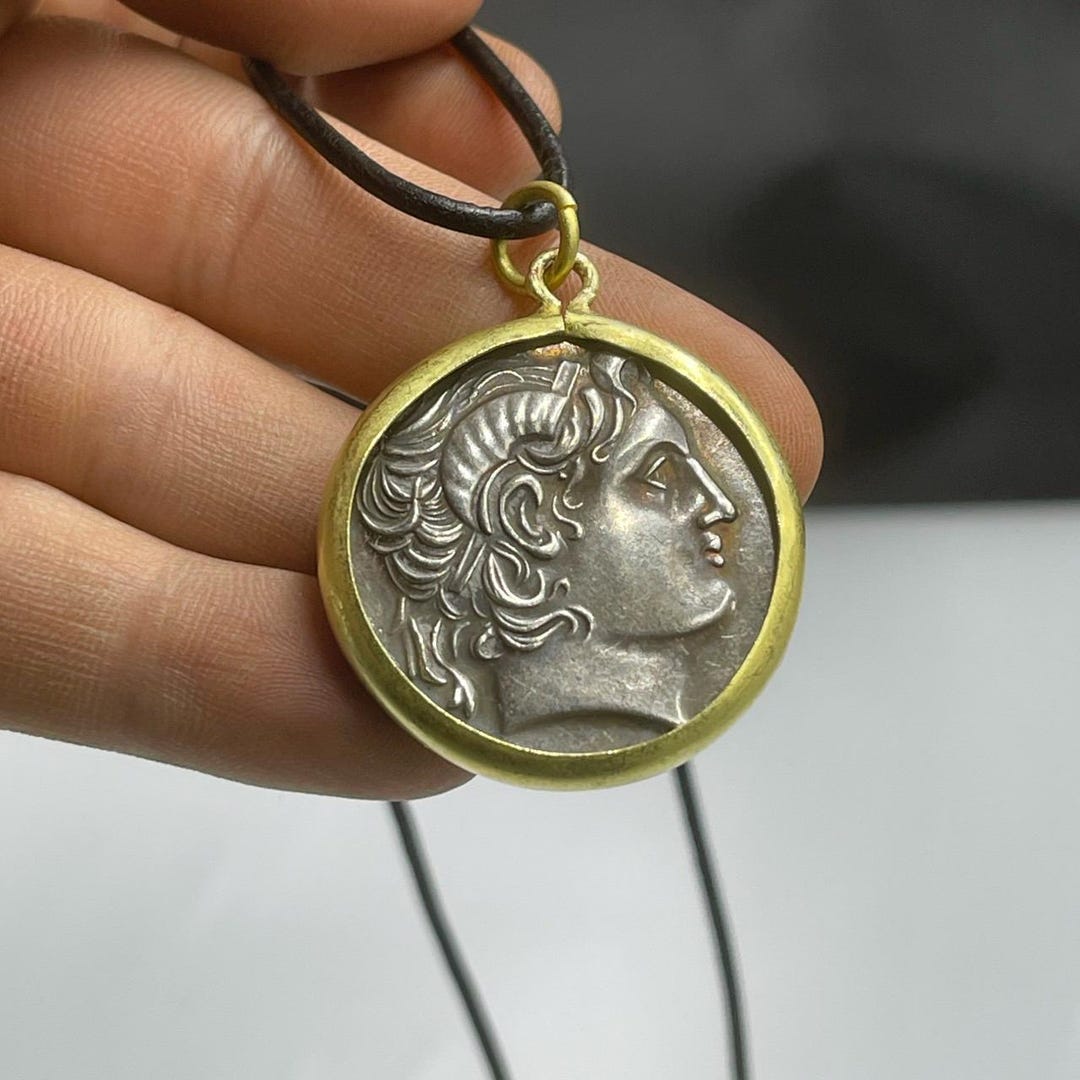 Ancient Greek Coin Pendant: Third Century Wearable Empire Relic - Etsy