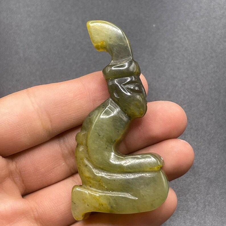 Antique Ancient Near Eastern Old Jade Stone Worshipper Statue Carved ...