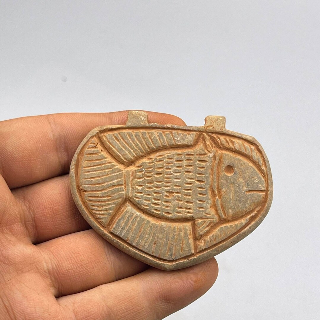Ancient Bactrian Stone Fish Amulet Pendant - Etsy