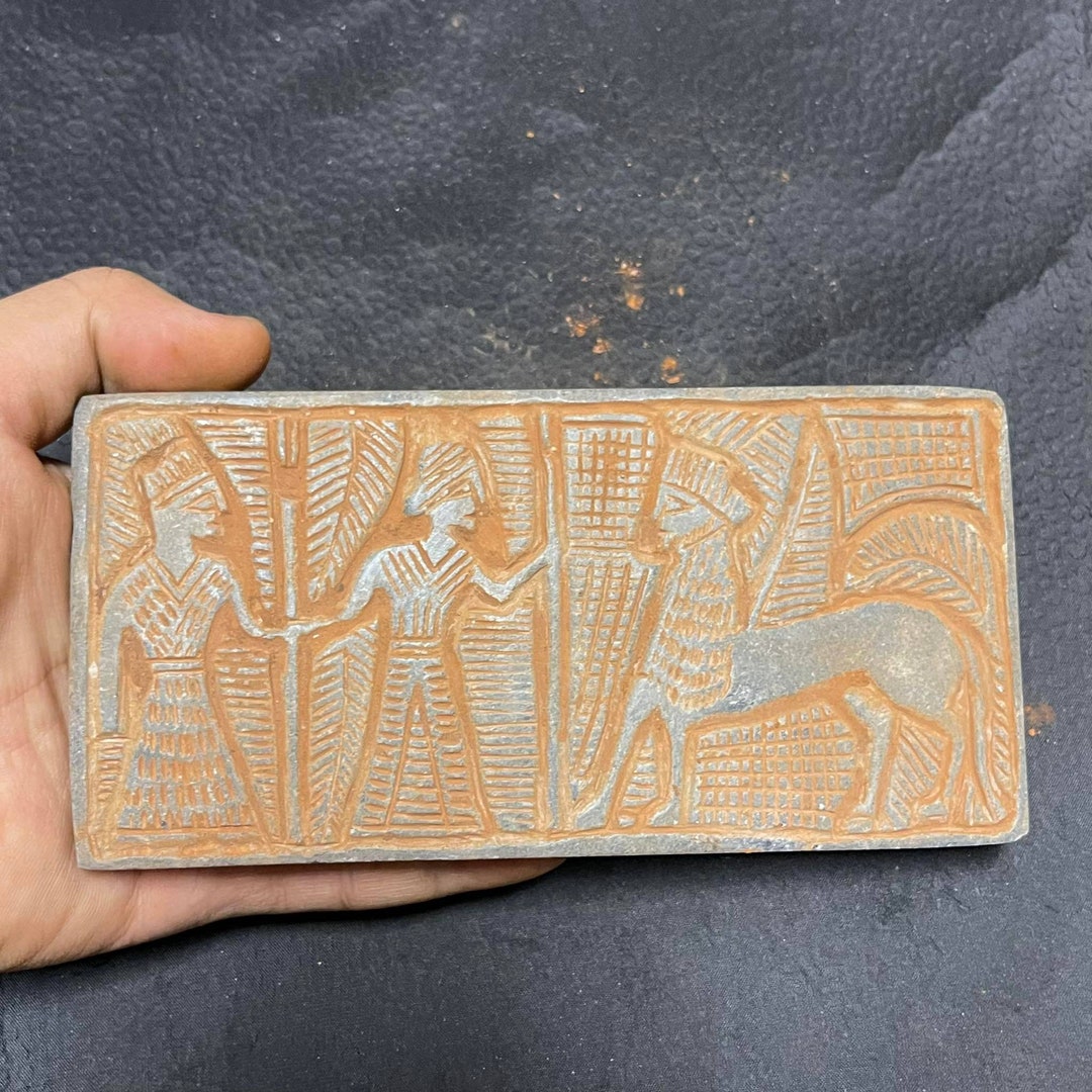 Ancient Sumerian Stone Tile: Mythical Human Intaglio Relief - Etsy