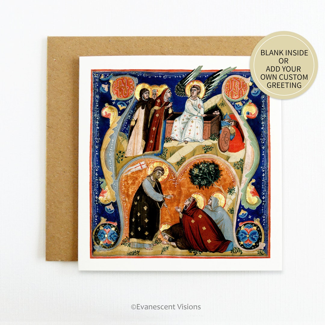 Medieval Illumination Card, Personalised or Blank Christmas or Easter ...