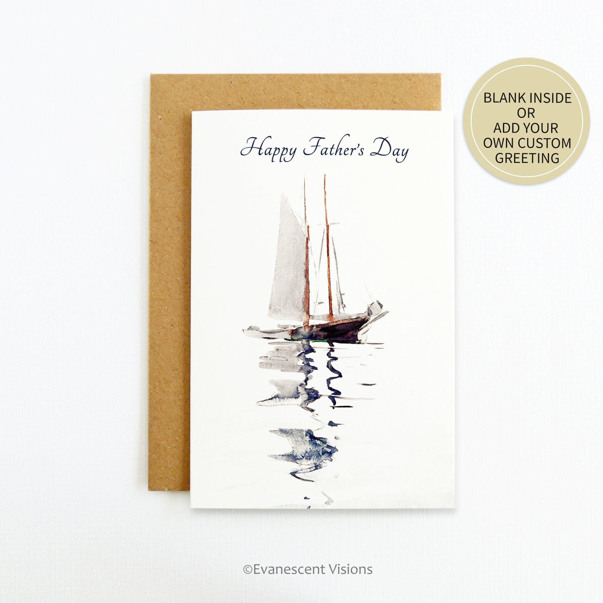 Nautical Father's Day Card Happy Fathers Day Fine Art - Etsy.de