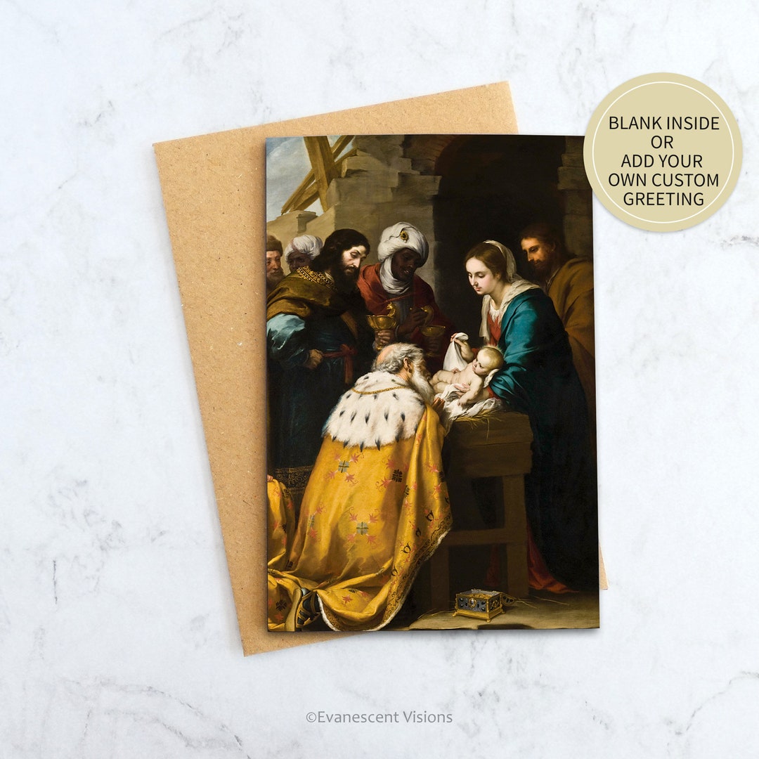 Nativity Scene Cards, Traditional Blank or Personalised Xmas Art Card ...