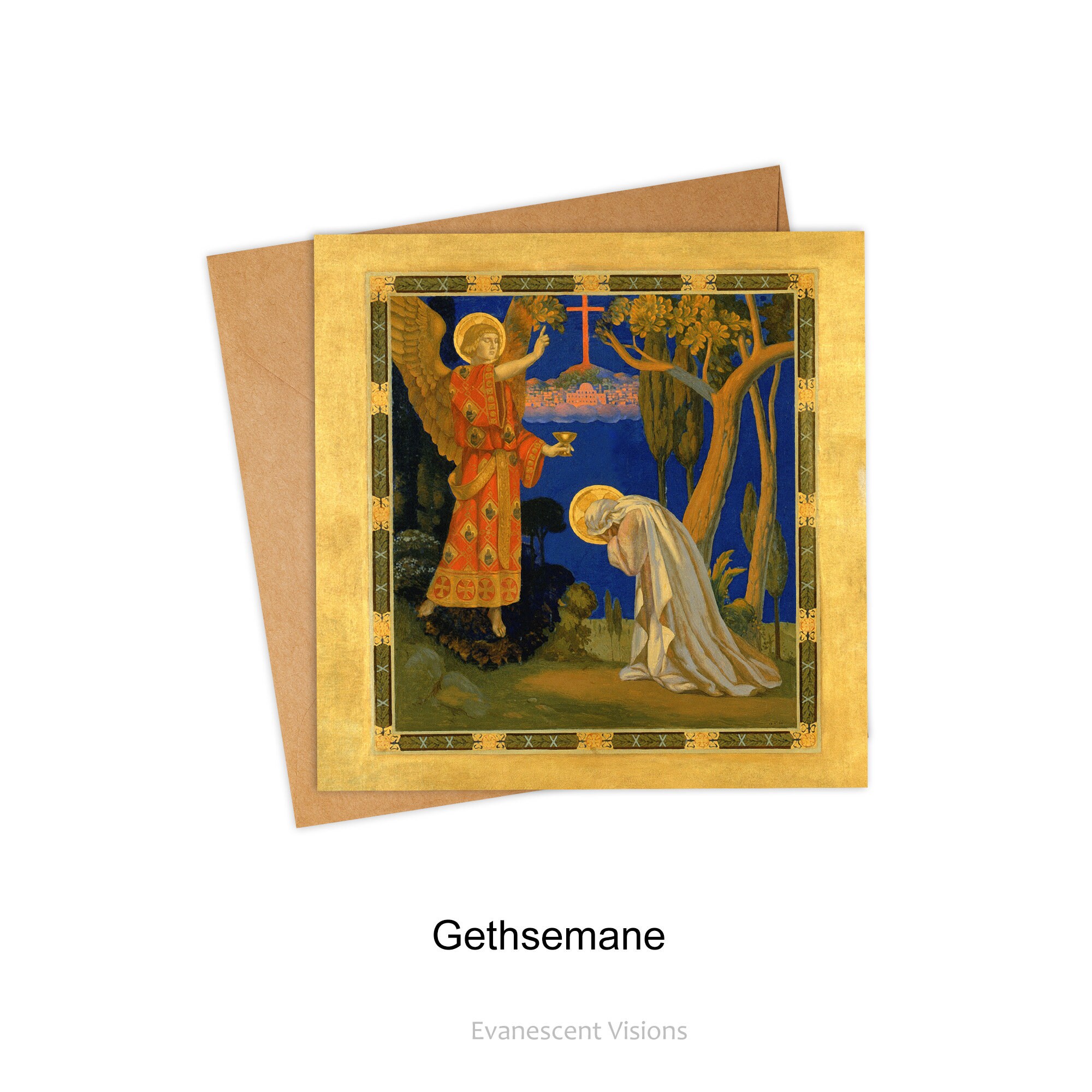 Traditional Religious Greeting Art Card, Easter Card, Personalised or ...