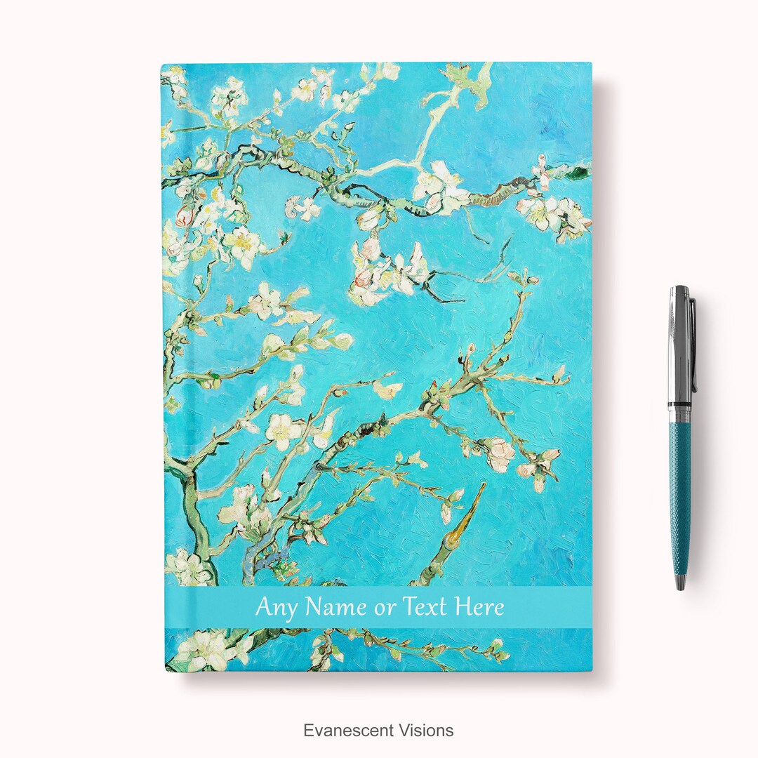 Almond Blossom Personalised Notebook, A4, A5, Hardback, Blank, Ruled ...