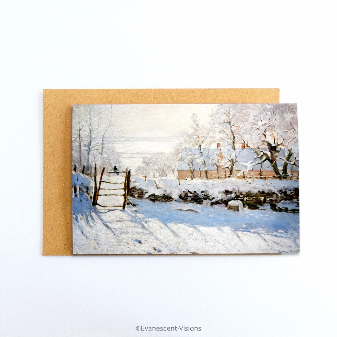 Snowy Winter Scene Traditional Christmas Card, Blank or Personalised ...