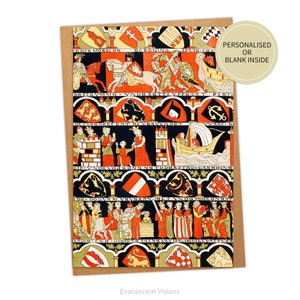 Medieval Design Greeting Card, Notecard, Personalised or Blank, Single ...