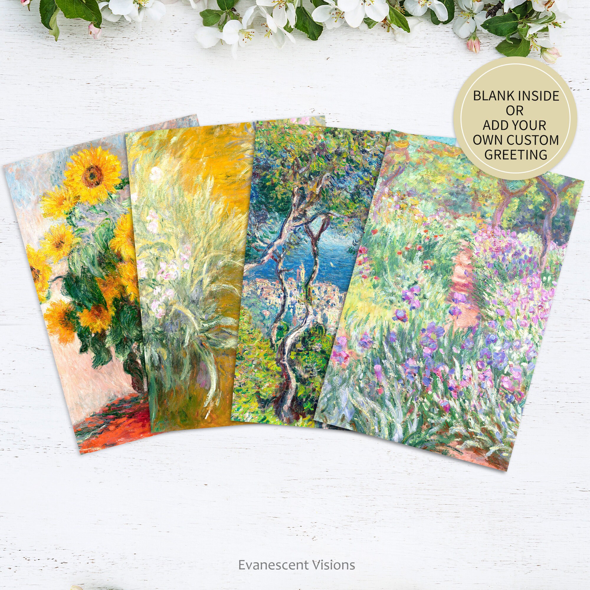 Claude Monet Art Cards, Personalised or Blank, Birthday, Mother's Day ...