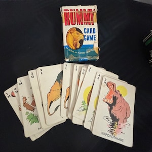 Vintage Rummy and Hearts Card Games / 1930’s Animal Rummy / Whitman ...