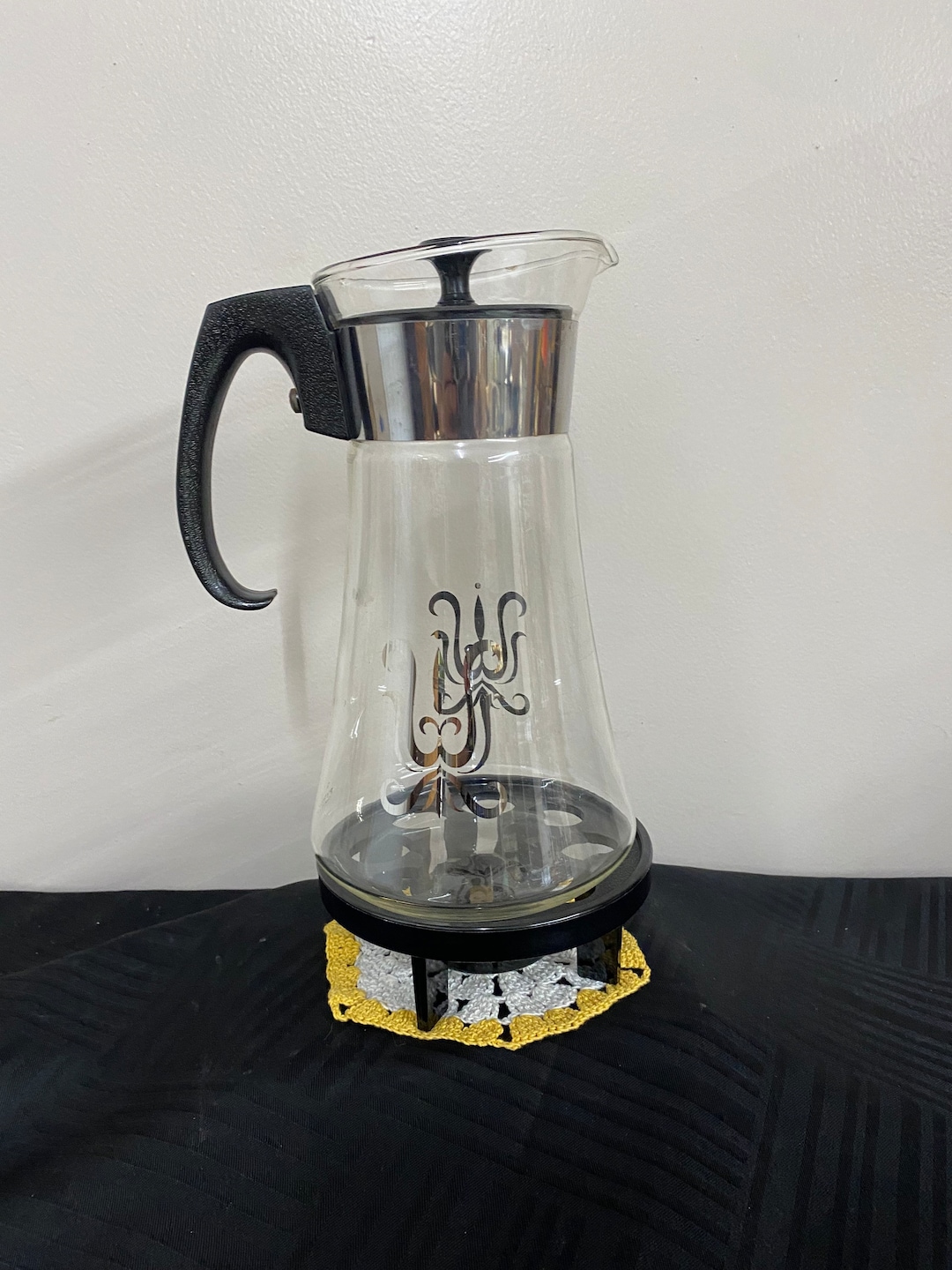 Vintage Pyrex Glass Coffee Server and Warmer Stand / Pyrex Coffee ...