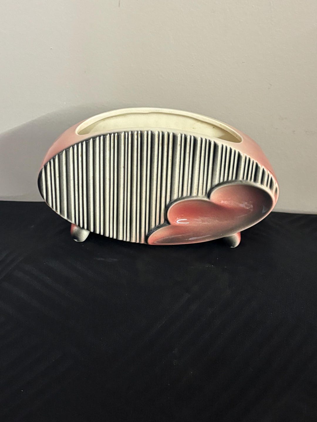 Royal Copley Art Deco Pink & Black Planter/ Vintage Planter/ - Etsy