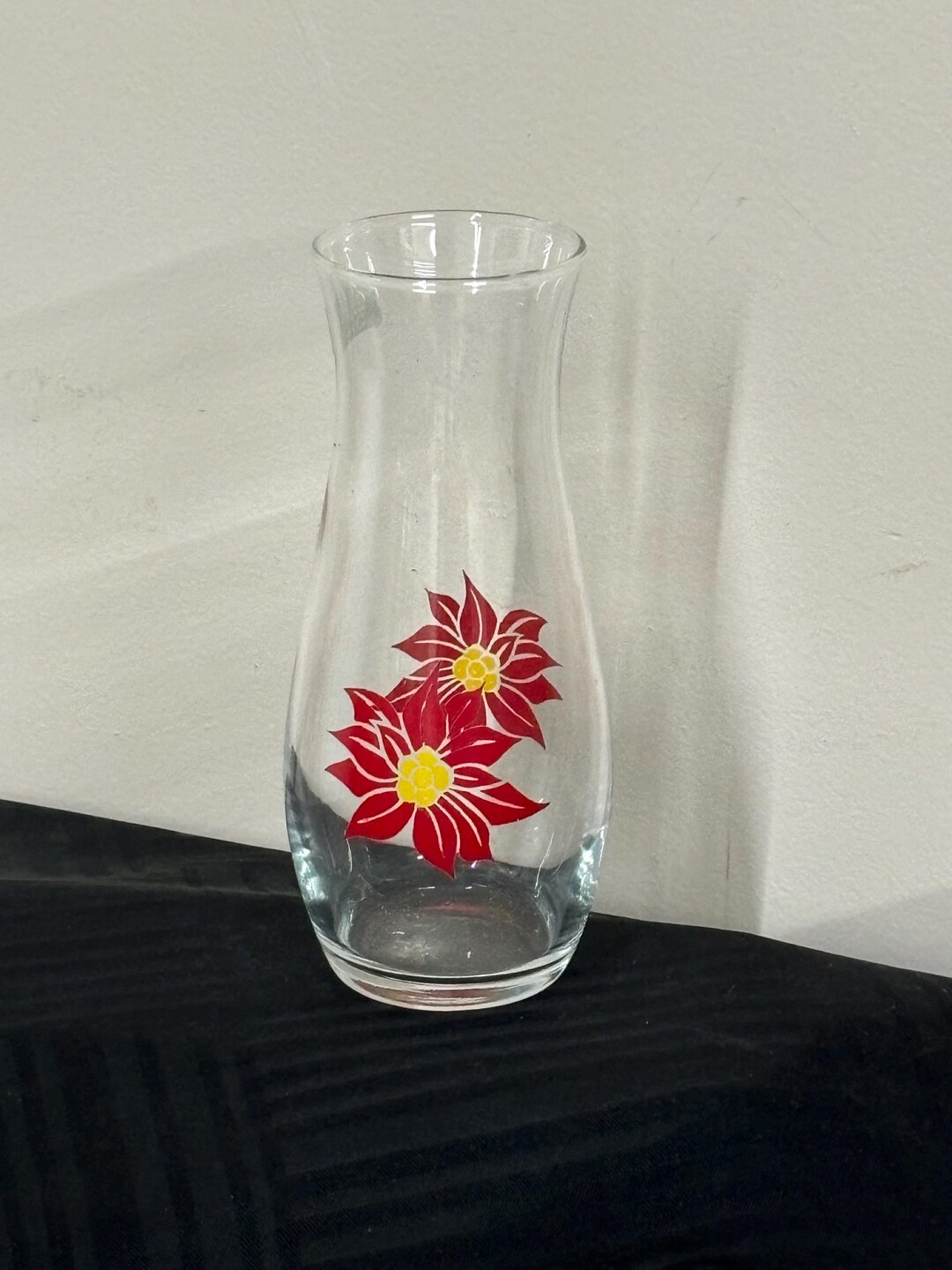 Pasabahce Poinsettia Glass Bud Vase / Made in Turkey/ Turkish Glass ...