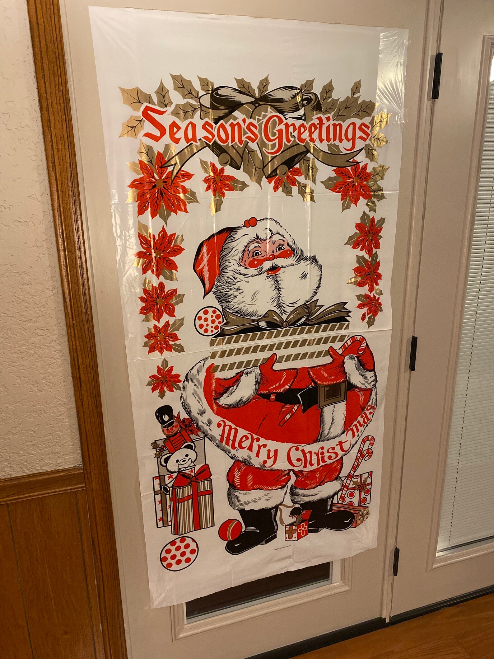 Vintage Santa Plastic Door Cover Waterproof Plastic Door - Etsy