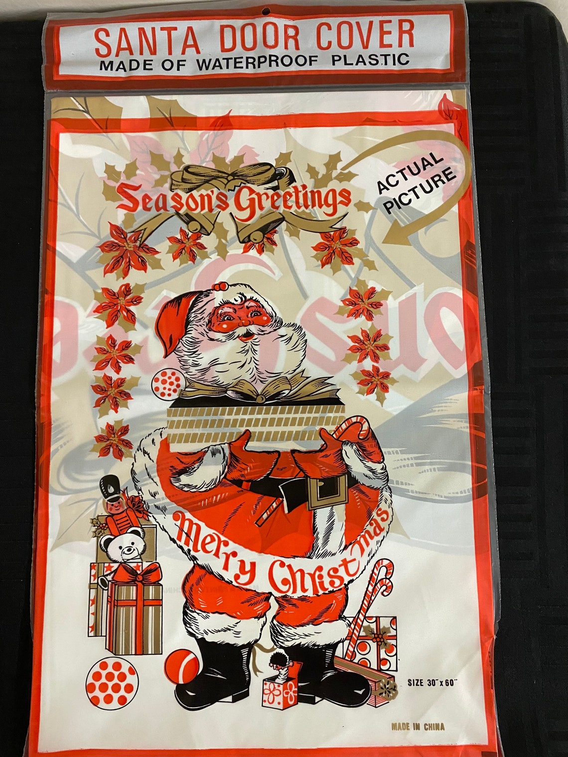 Vintage Santa Plastic Door Cover Waterproof Plastic Door - Etsy