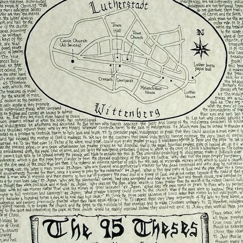 Martin Luther 95 Theses Map - Etsy