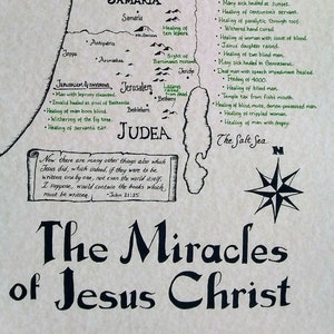 Miracles of Jesus Christ Map | Etsy