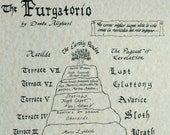 Dante's Purgatorio Map Hand Drawn - Etsy
