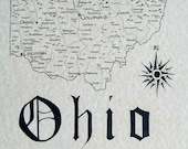 Ohio Map Hand Drawn - Etsy