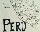 Peru Map Hand Drawn - Etsy