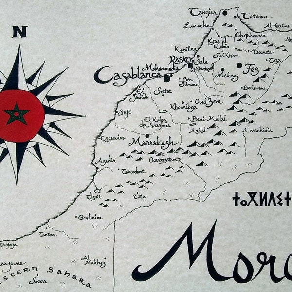 Carte du maroc svg - Etsy France