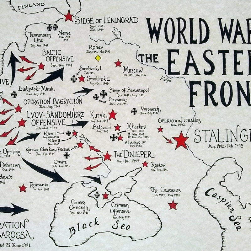 Map of the Eastern Front - Etsy
