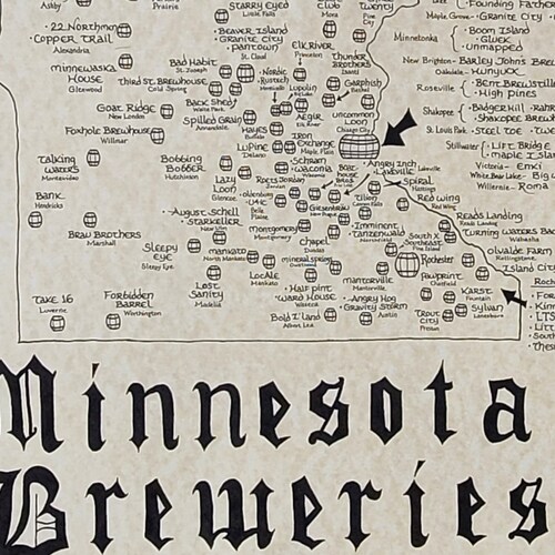 Minnesota US State United States Map Print Poster Canvas - Etsy