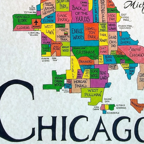 Chicago Type Map - Etsy
