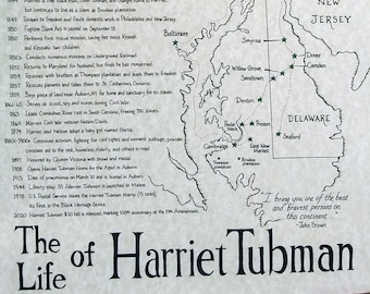 Map of the Underground Railroad Road to Freedom Harriet Tubman African ...