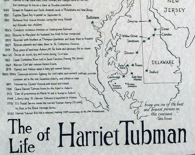 Harriet Tubman Map - Etsy