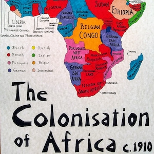 Scramble for Africa Hand Drawn Map - Etsy