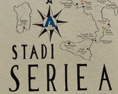 Serie A Stadiums Map | Etsy